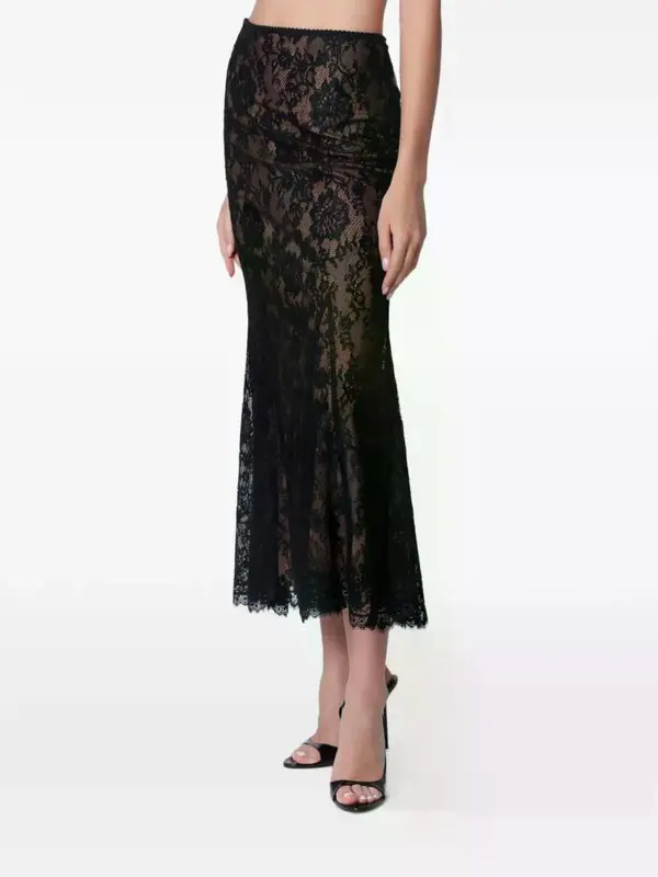 SELF-PORTRAIT Lace Overlay Midi Skirt