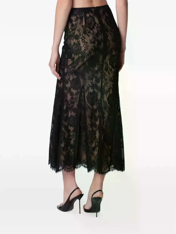 SELF-PORTRAIT Lace Overlay Midi Skirt