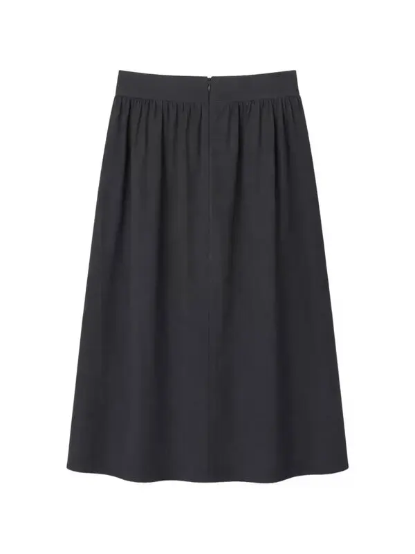 GRAN SASSO Pleated-waistband Flared Midi Skirt - Black