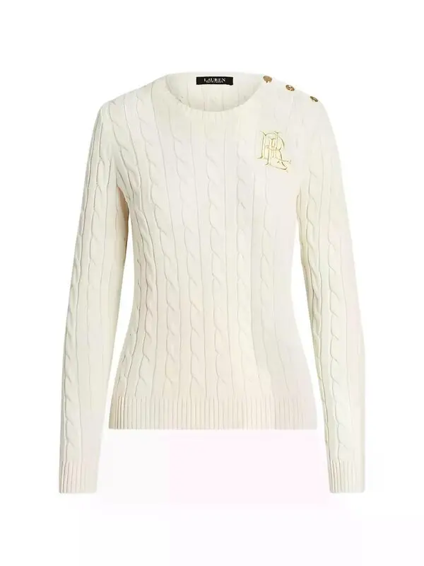 Ralph Lauren Cable-knit Button-detail Sweater - White