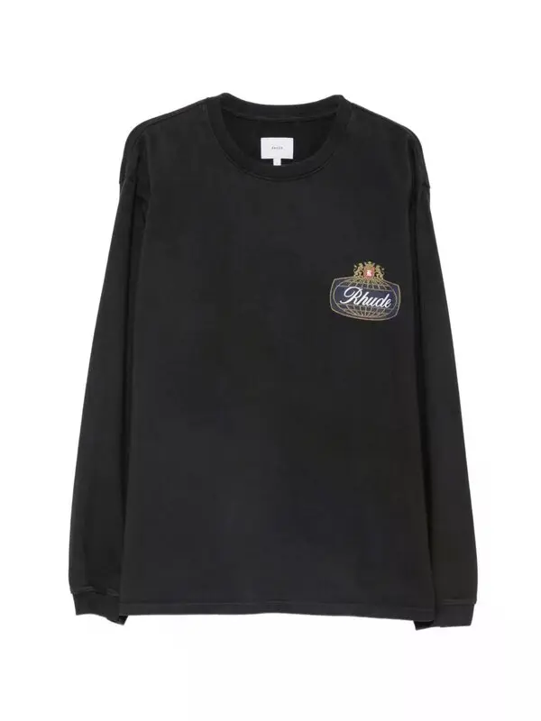 Rhude Logo-print Long-sleeve T-shirt - Black