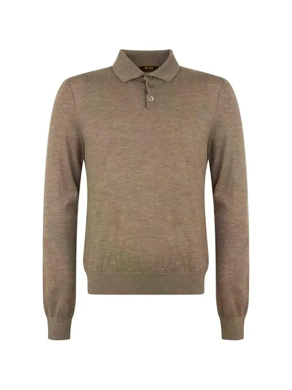 MOORER Button-down Polo-collar Sweater
