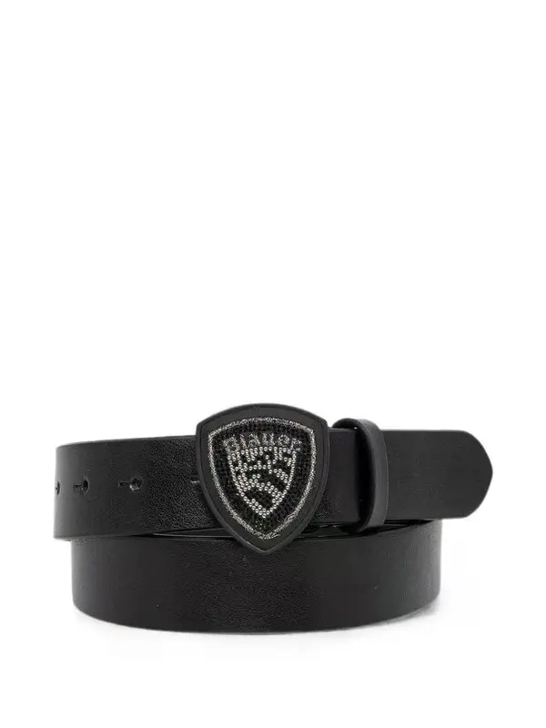 BLAUER. Embellished Shield-plaque Belt - Black