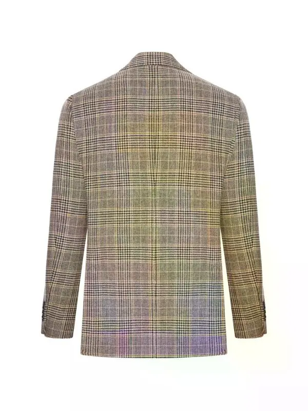 LARDINI Prince Of Wales Check Wool Blazer - Neutrals
