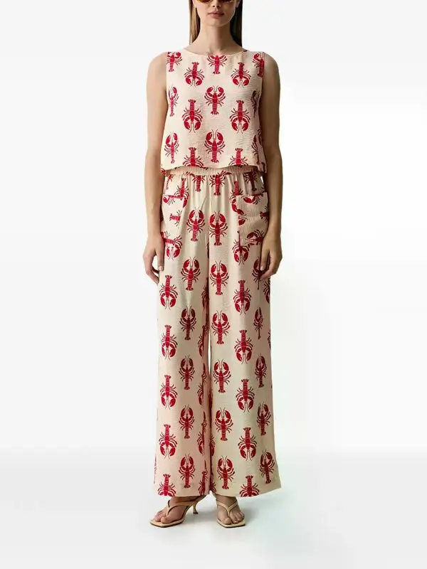 BENETTON Printed Lobster Wide-leg Trousers