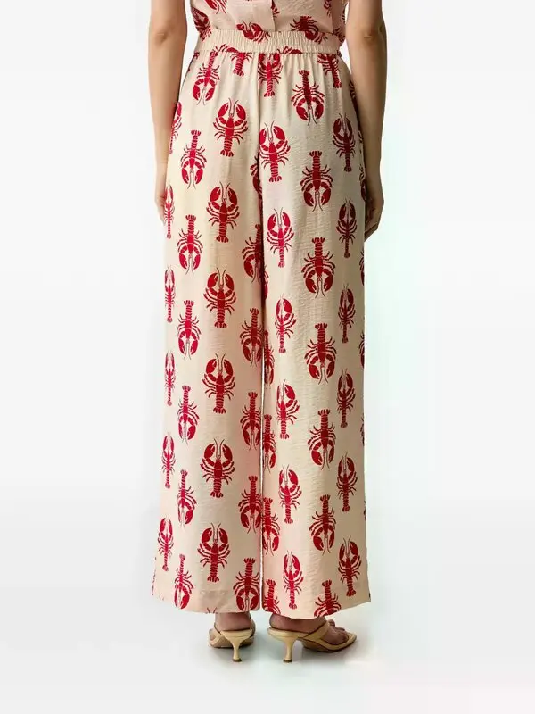 BENETTON Printed Lobster Wide-leg Trousers