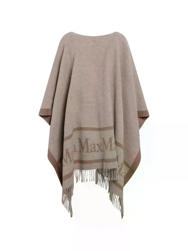Max Mara Fringed Wool Poncho