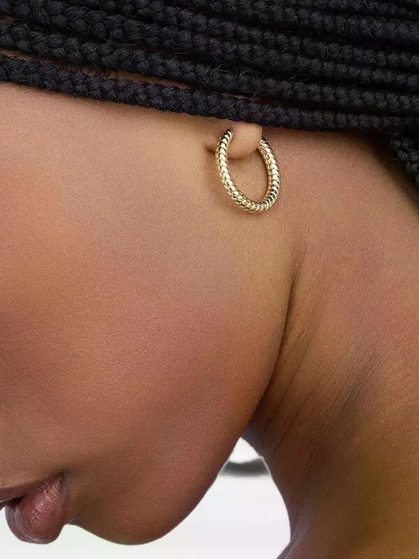 JENNIFER FISHER Madison Rope-detail Huggie Earrings - Gold