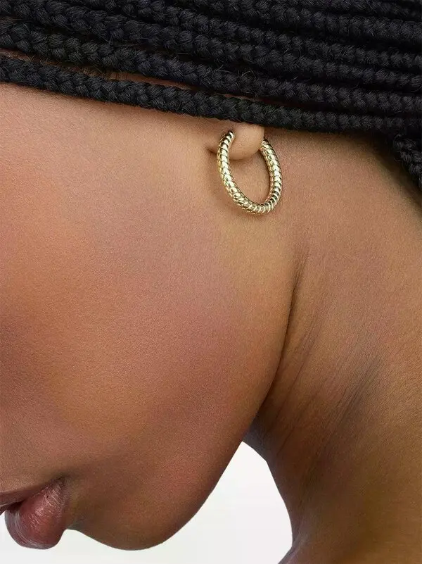 JENNIFER FISHER Madison Rope Detail Huggie Earrings - Gold