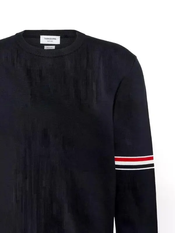 Thom Browne Rwb Stripe Detail Sweater