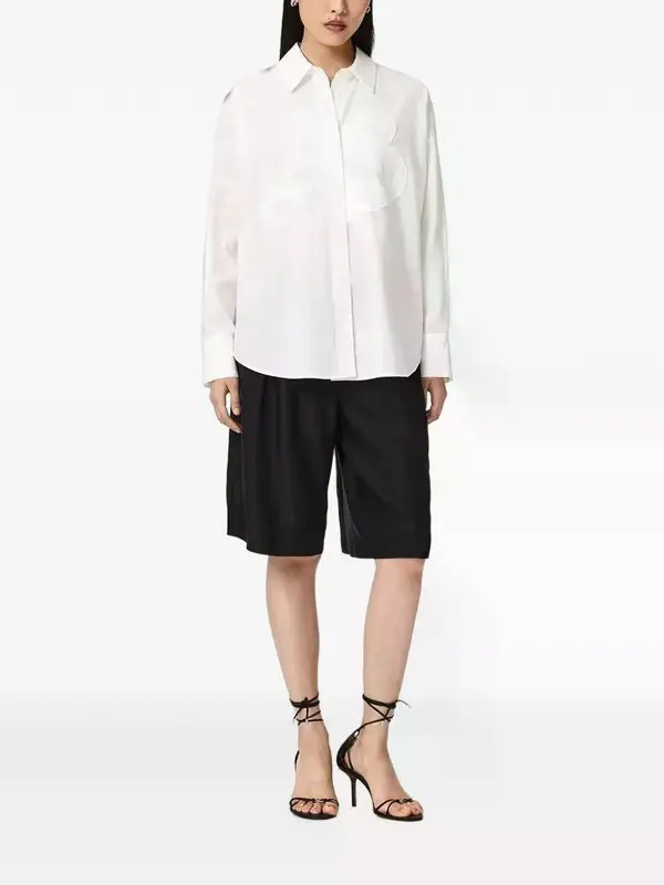 ALLSAINTS Sparrow Long Sleeve Shirt With Appliqué Detail - White