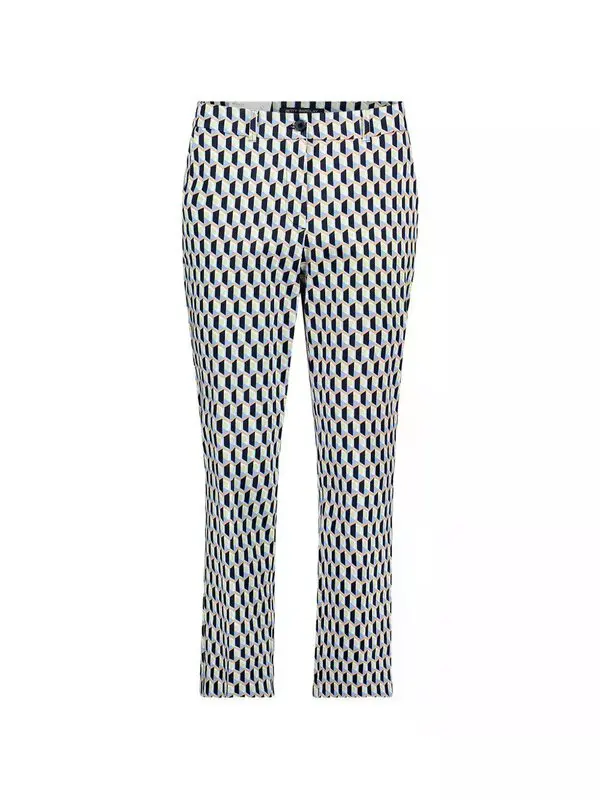 BETTY BARCLAY Geometric Print Cropped Trousers
