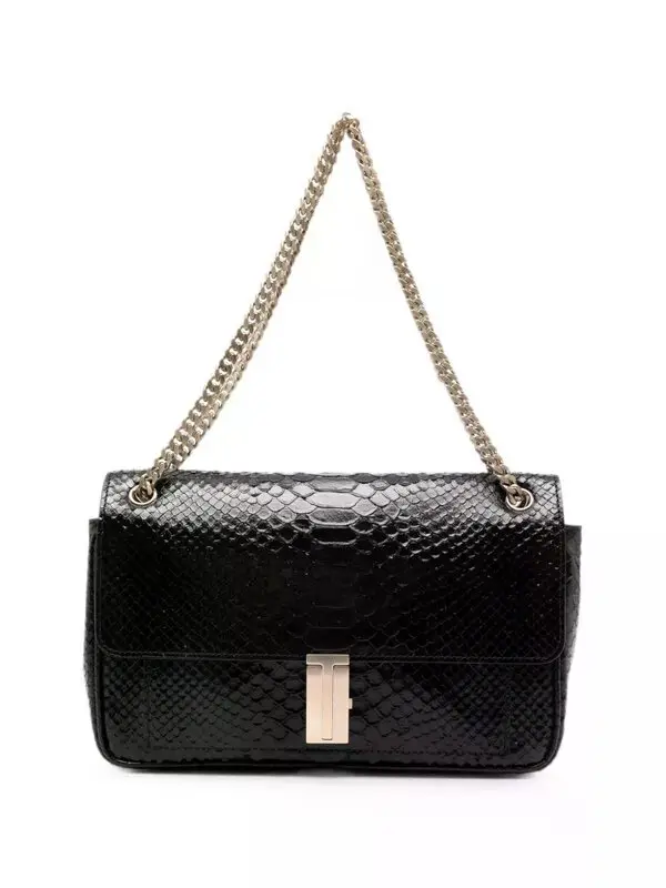 TOM FORD Snakeskin-effect Chain-strap Tote Bag - Black