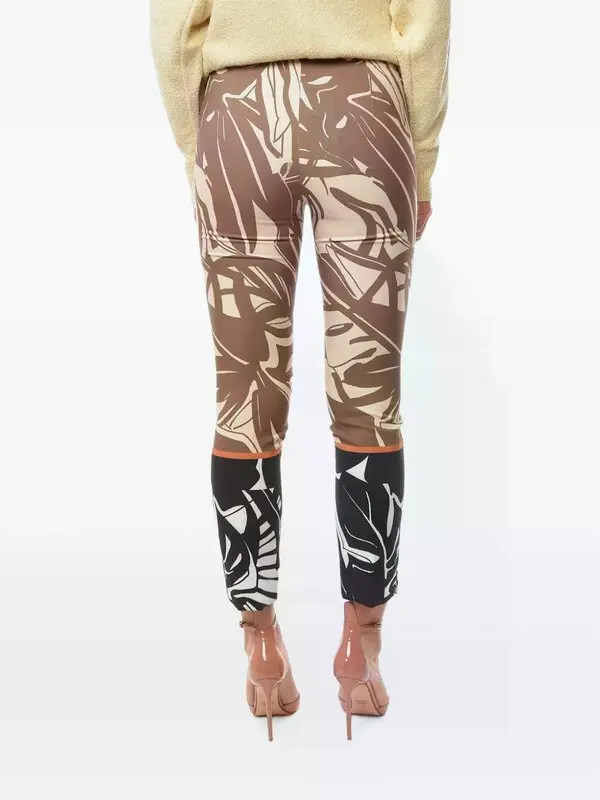 LUCIAH Patterned Slim-fit Cropped Trousers