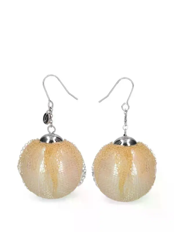Undercover Resin Pearl And Tulle Earrings - Silver