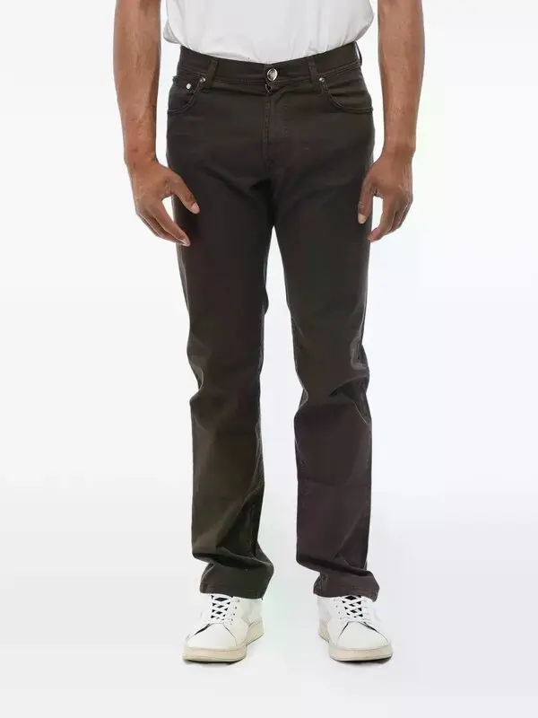 Corneliani Embroidered-logo Buttoned Trousers