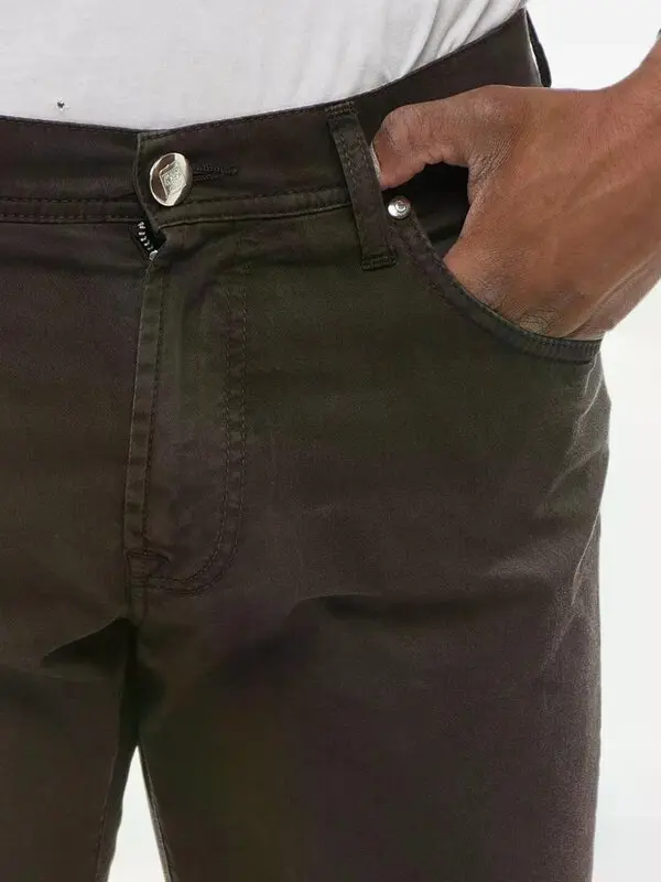 Corneliani Embroidered-logo Buttoned Trousers