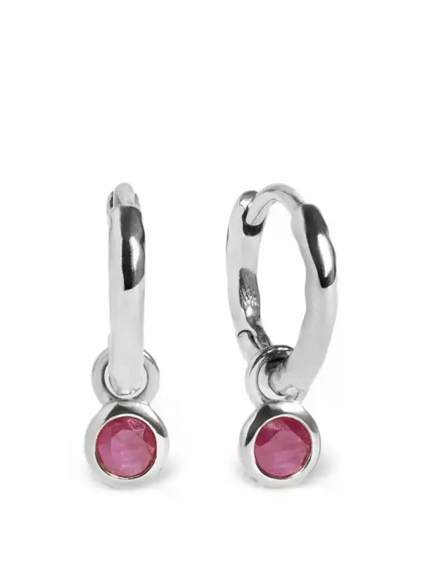Monica Vinader Ruby-charm Hoop Earrings - Silver