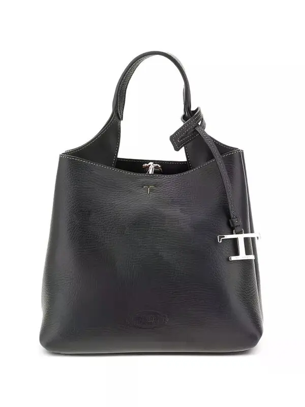 TOD'S Timeless Pebbled Leather Cross Body Bag - Black