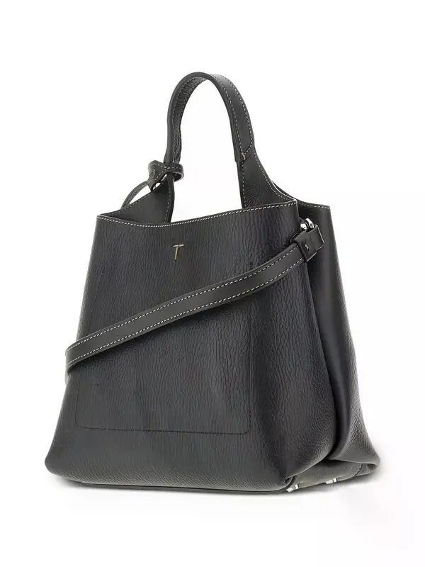 TOD'S Timeless Pebbled Leather Cross Body Bag - Black