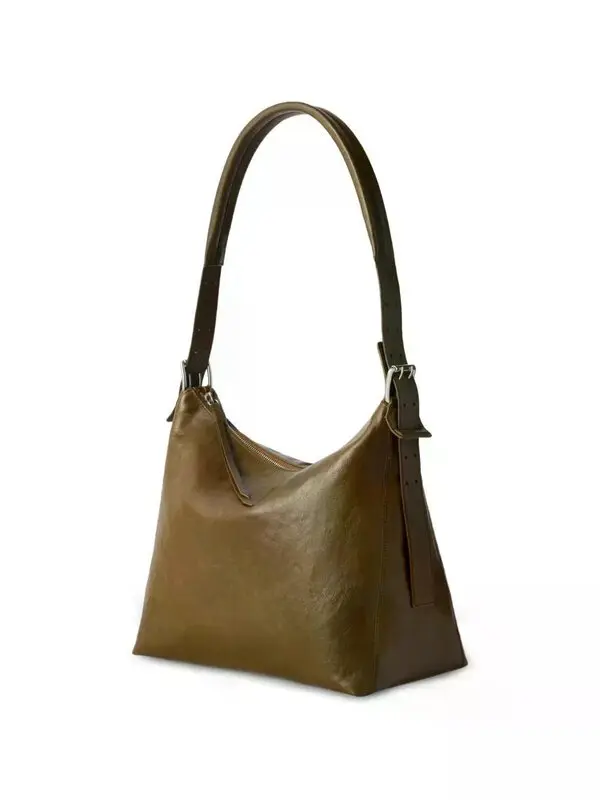 LEMAIRE Small Belted Bag In Paper Lux Leather - Green