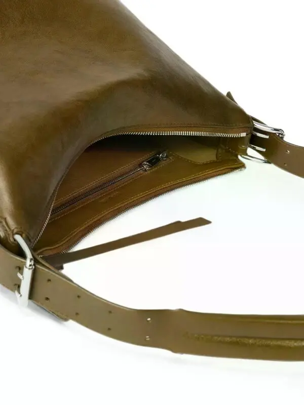 LEMAIRE Small Belted Bag In Paper Lux Leather - Green