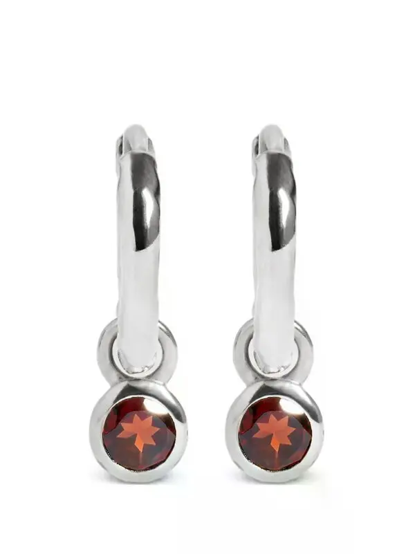 Monica Vinader Gemstone-pendant Hammered Earrings - Silver