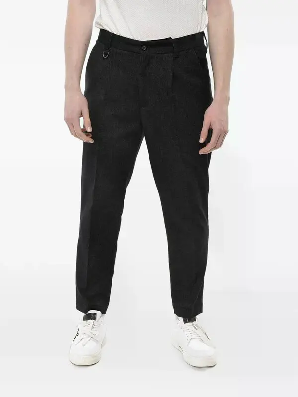 PAOLO PECORA Belt-loop Trousers - Black