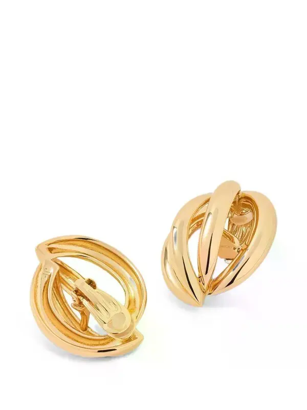 JENNIFER FISHER Abstract Line Earrings In Yellow -plated Brass