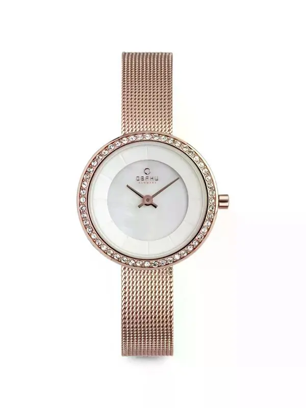 OBAKU Denmark Crystal-embellished 27mm Watch - White