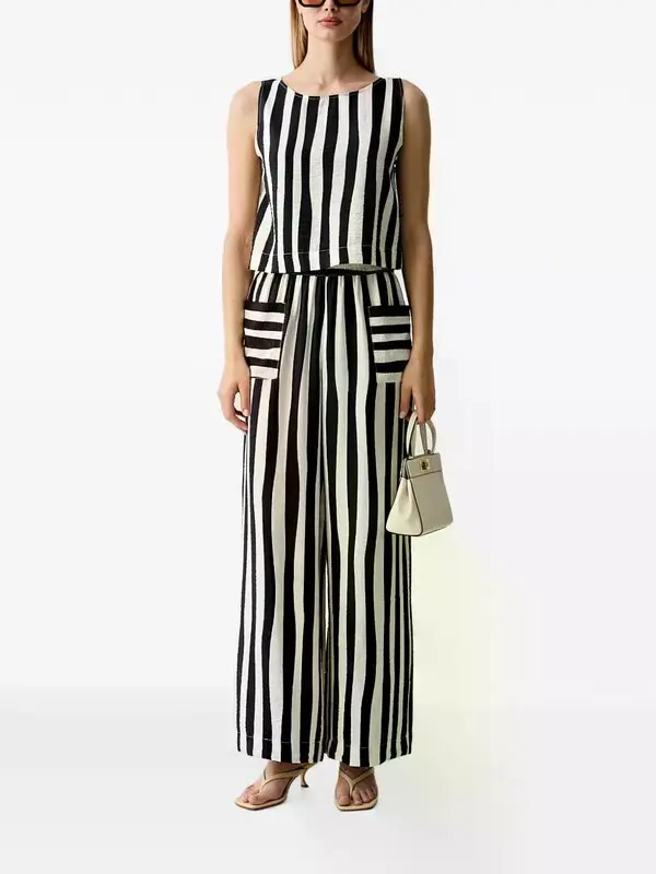 BENETTON Striped Wide-leg Trousers