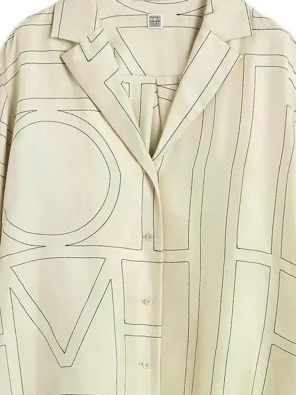 TOTEME Monogram Silk Shirt - Neutrals