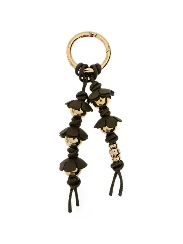 Michael Kors Floral-detail Beaded Bag Charm - Gold
