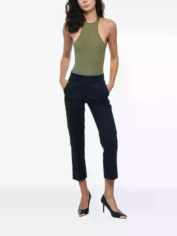 QL2 QUELLEDUE Turn-up-cuff Cropped Trousers