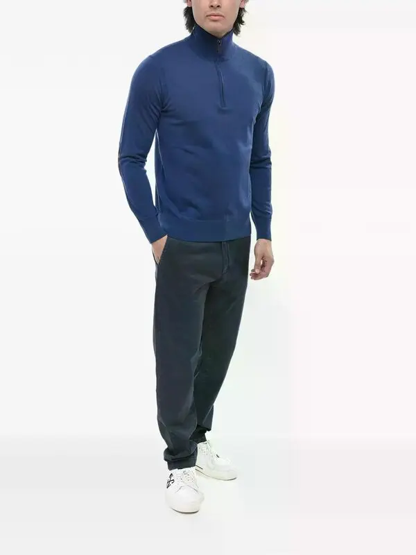 PAOLO PECORA Half-zip Elbow-patch Sweater
