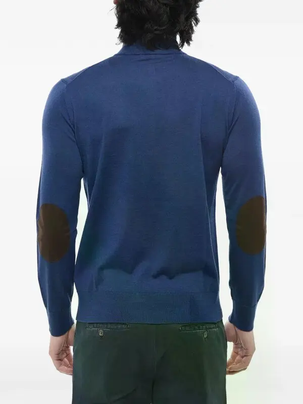 PAOLO PECORA Half-zip Elbow-patch Sweater