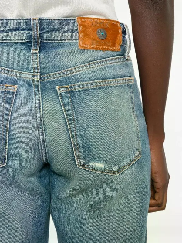 ANTIK DENIM Faded Wide-leg Jeans