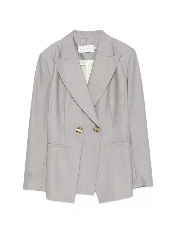 SIMONA CORSELLINI Double-breasted Peak-lapel Blazer - Grey