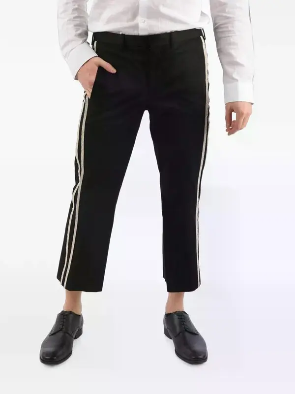 Neil Barrett Side-stripe Slim-fit Cropped Trousers - Black