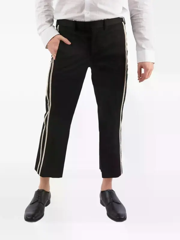 Neil Barrett Slim-fit Cropped Trousers With Contrast Side Stripes