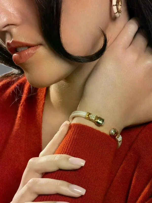 Gas Bijoux Sarina Pearl Embellished Cuff Bracelet