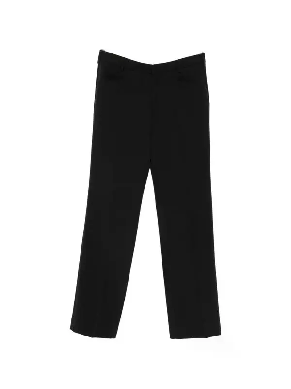 SECOND / LAYER Pressed-crease Straight-leg Trousers - Black