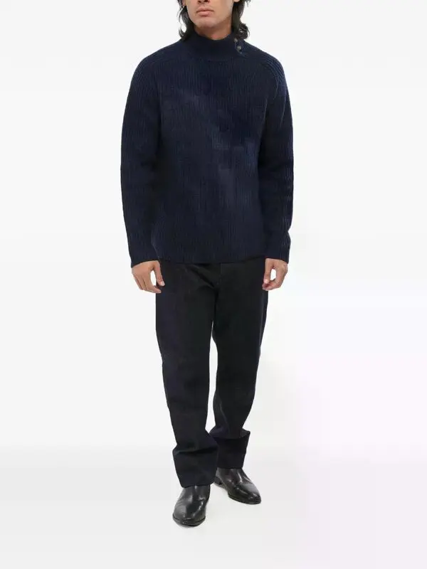 OLIVER LATTUGHI Button-detail Ribbed-knit Sweater