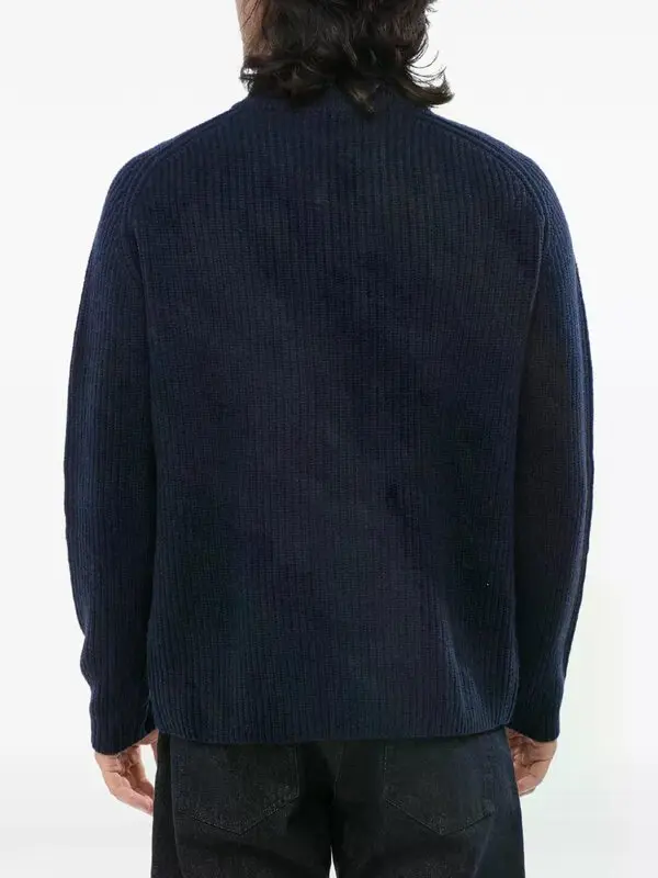 OLIVER LATTUGHI Button-detail Ribbed-knit Sweater