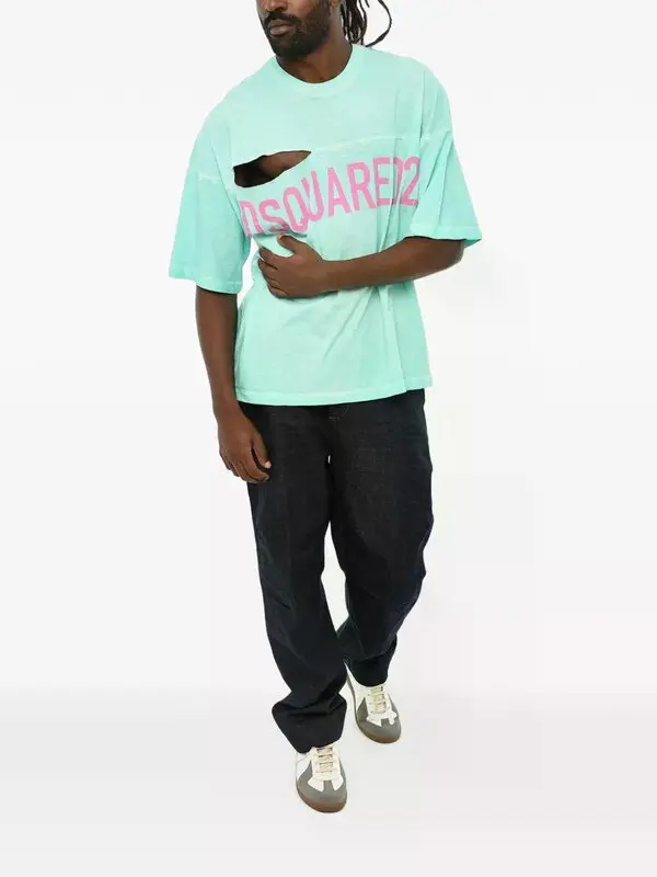 Dsquared2 Logo-print Distressed T-shirt - Green