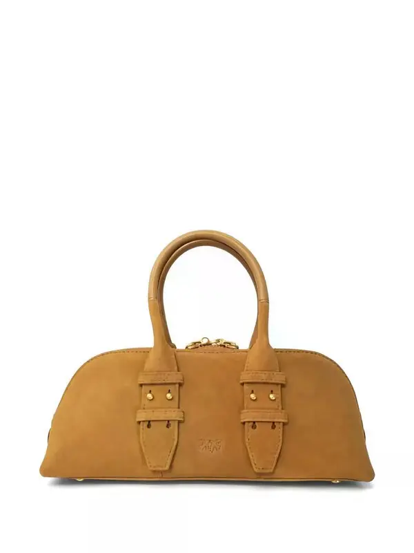 Pinko Love Birds Buckle Shoulder Bag - Brown