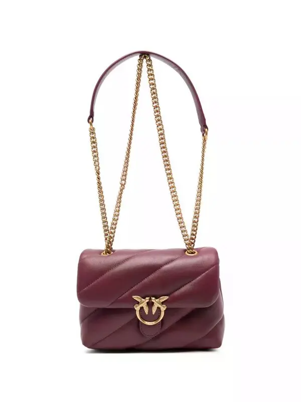 Pinko Mini Love Puff Quilted Shoulder Bag - Purple