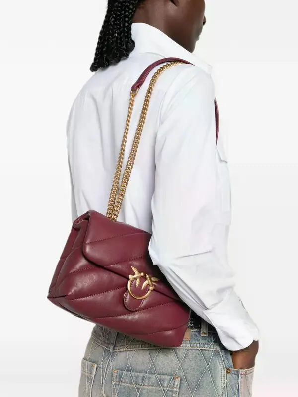 Pinko Mini Love Puff Quilted Shoulder Bag - Purple