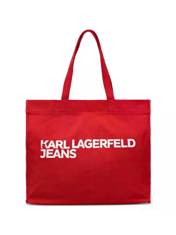 Karl Lagerfeld Logo Print Tote Bag - Red