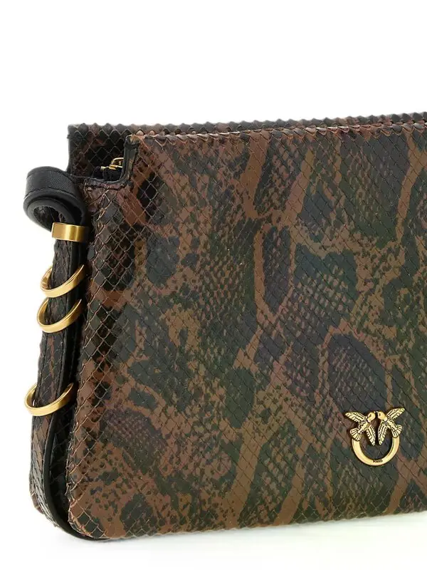 Pinko Love Birds Python-print Leather Crossbody Bag